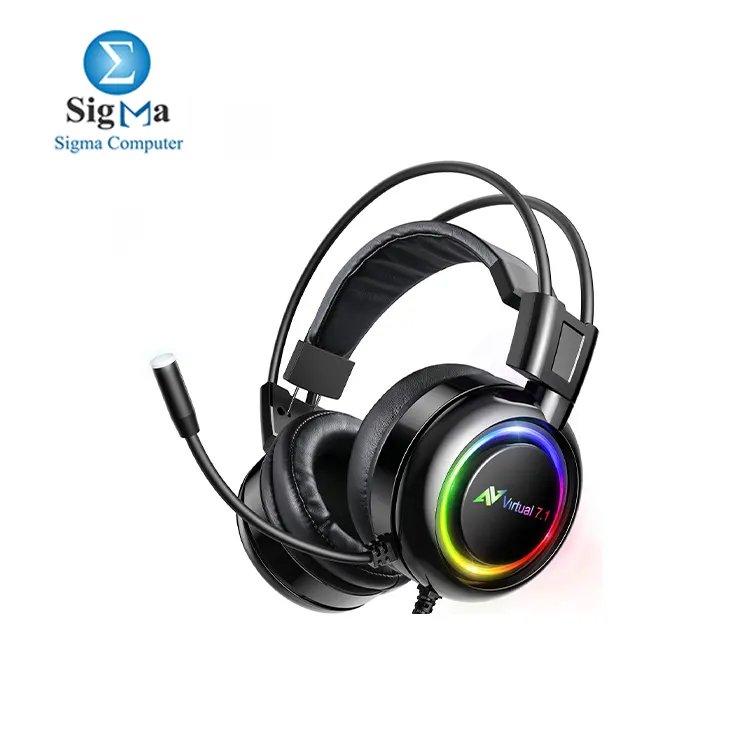 ABKONCORE B780 7.1 Surround Headset Bass Vibration Gaming Headset RGB ...