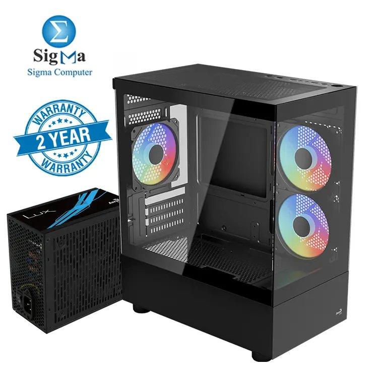 Aerocool Viewport-Mini ARGB mini tower PC CASE + LUX 650W POWER SUPPLY ...