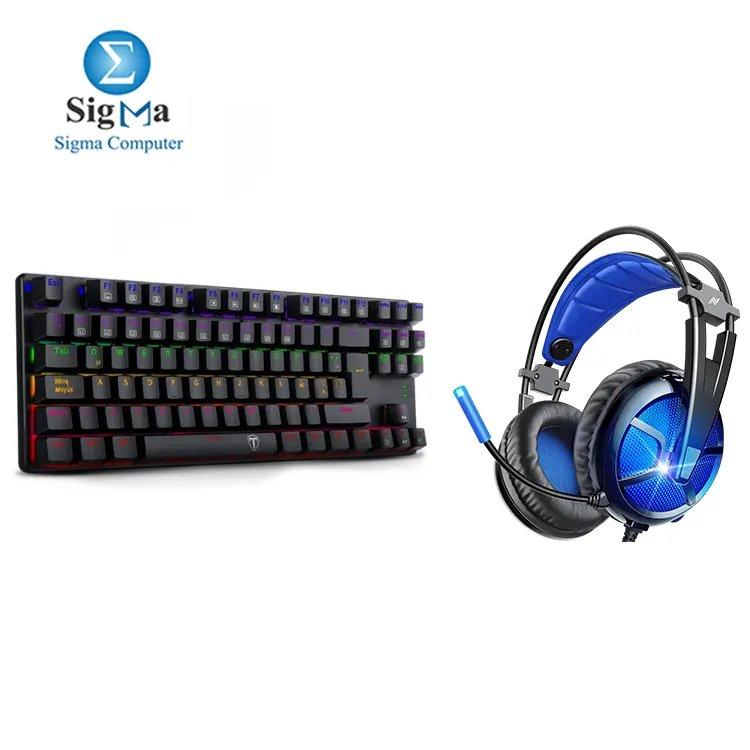 T-DAGGER Bora T-TGK313 Rainbow Mechanical BLUE SWITCH Keyboard And ...