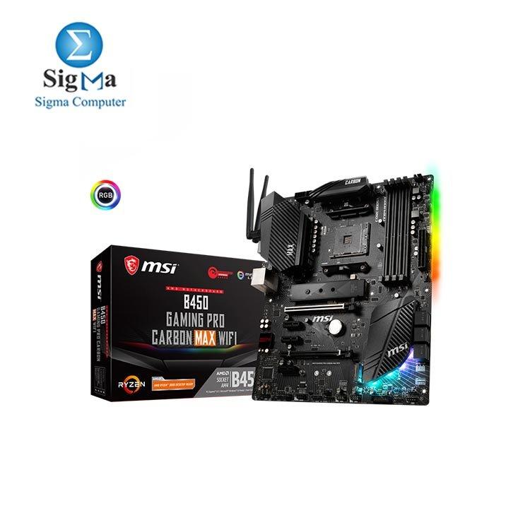 MSI B450 GAMING PRO CARBON MAX WIFI AM4 AMD B450 SATA 6Gb/s ATX AMD ...