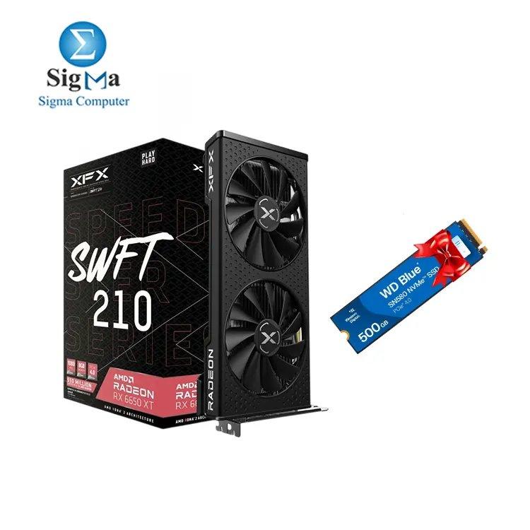 XFX SPEEDSTER SWFT 210 AMD RADEON RX 6650 XT And Western Digital 500GB ...