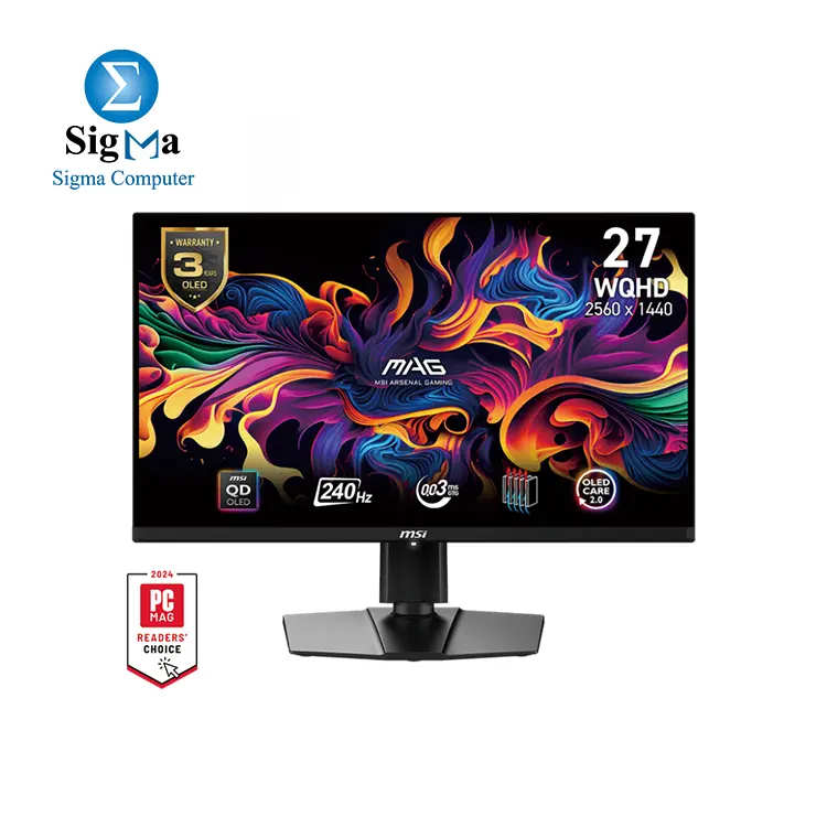 MSI MAG 271QPX QD-OLED E2 27-inch 2K Gaming Monitor, 2560 x 1440 (WQHD ...