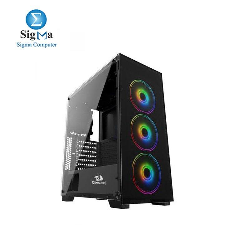 REDRAGON Gaming PC Case GC-618 + REDRAGON 600W PSU 3 FANS RAINBOW LED ...