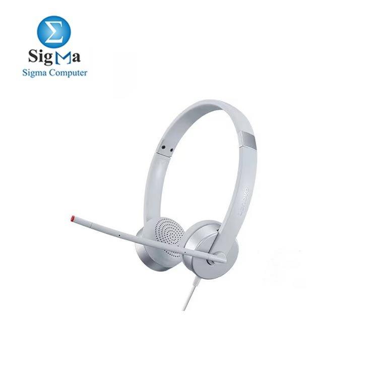 Lenovo 100 stereo analog headset, 3.5mm, 180 boom microphone, memory ...